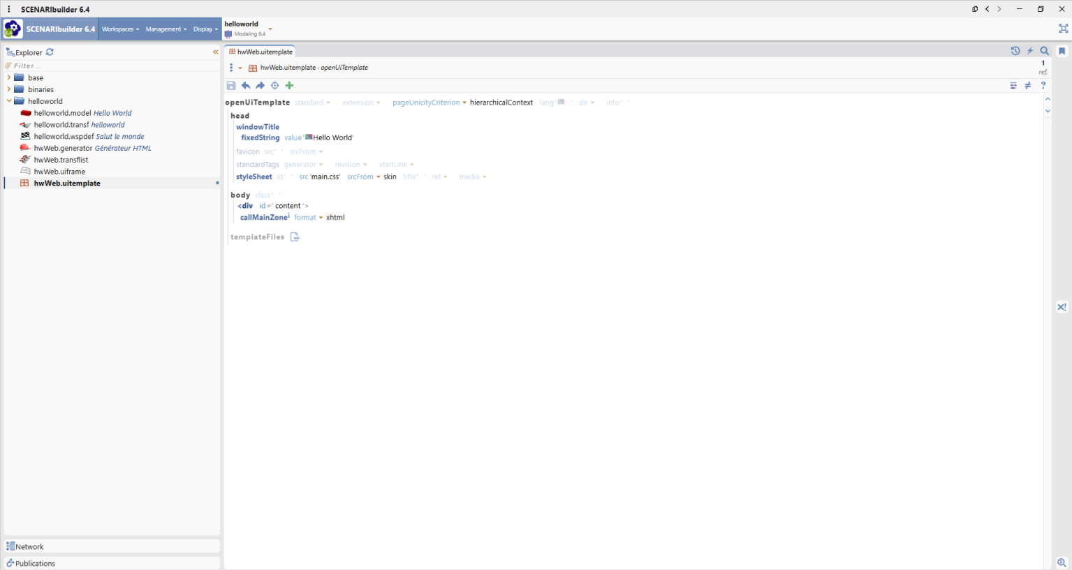 Composants et paramétrage du générateur