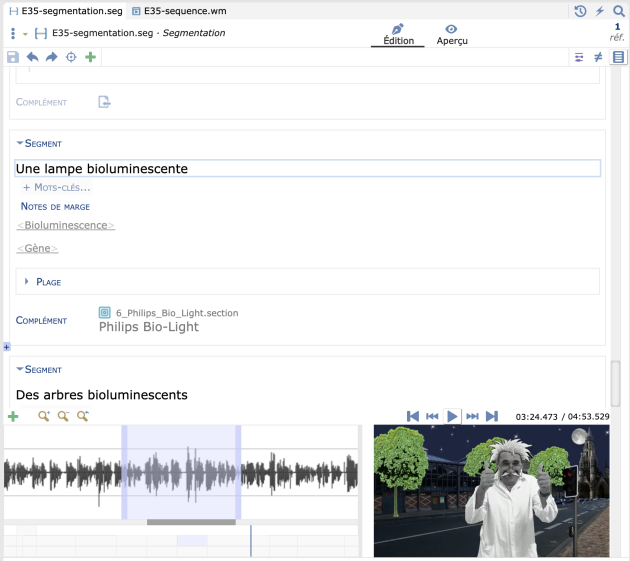 Segmenter une ressource audiovisuelle ou sonore